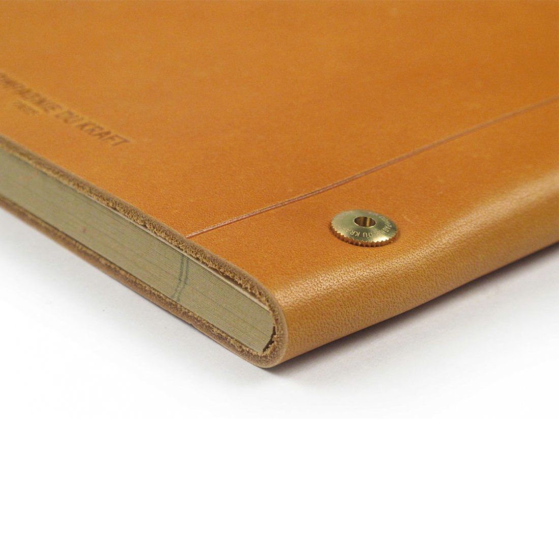 Gold La Compagnie du Kraft Leather Notebook | Michael Andrews Bespoke ...