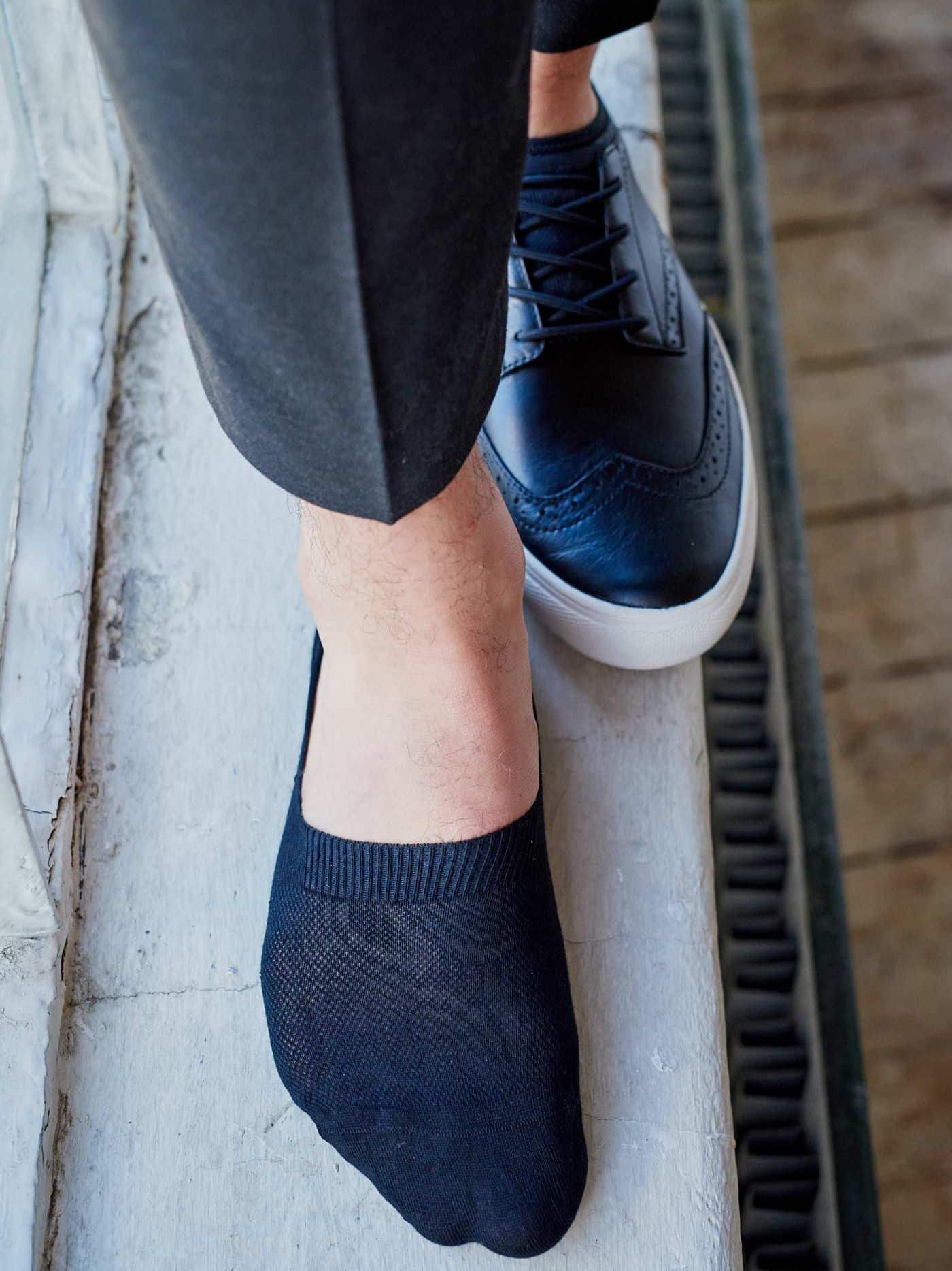 Pantherella Seville No-Show Cotton Socks - Black | Michael Andrews ...