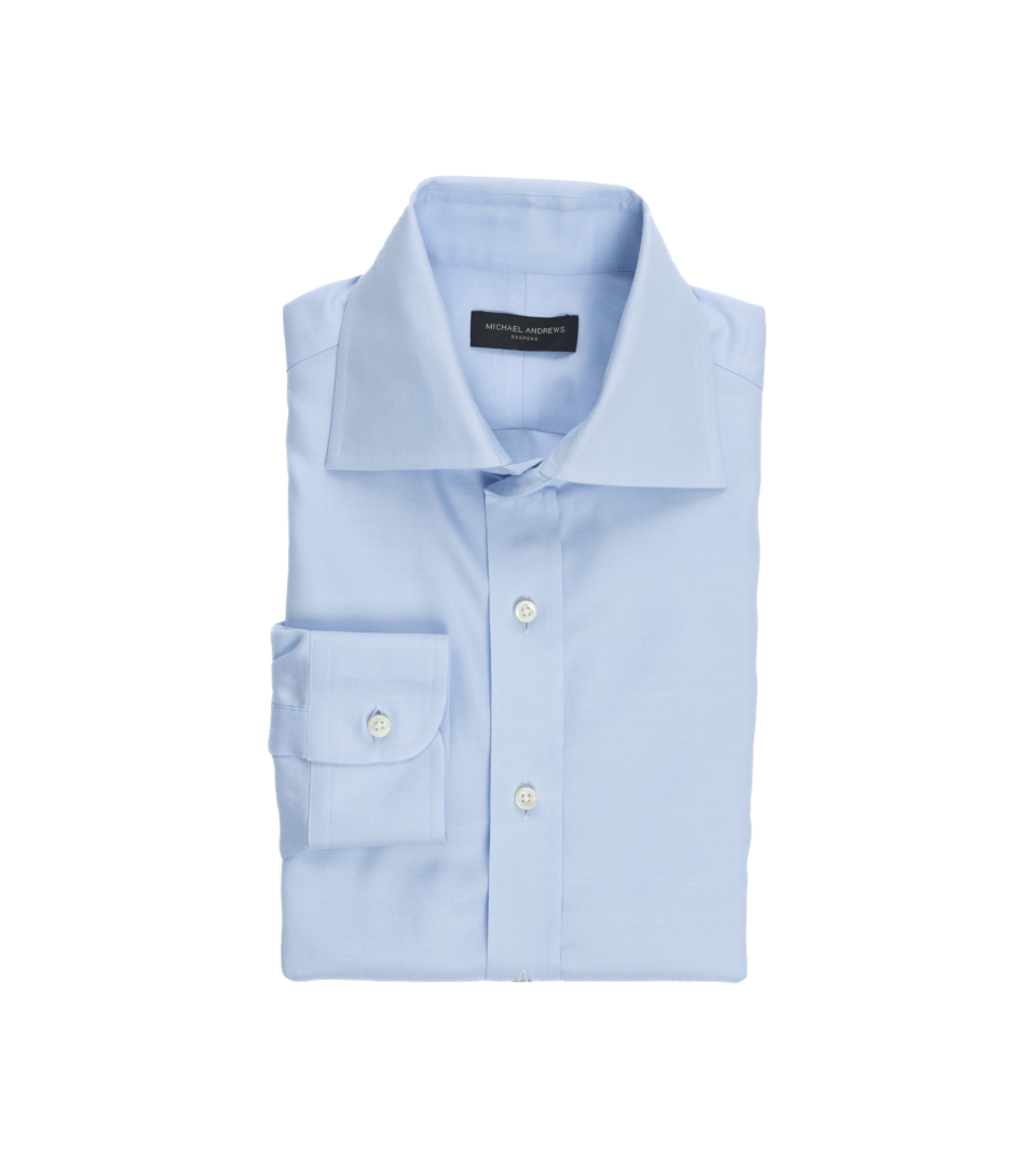 Baby Blue Poplin Dress Shirt | Michael Andrews Bespoke, New York's Most ...
