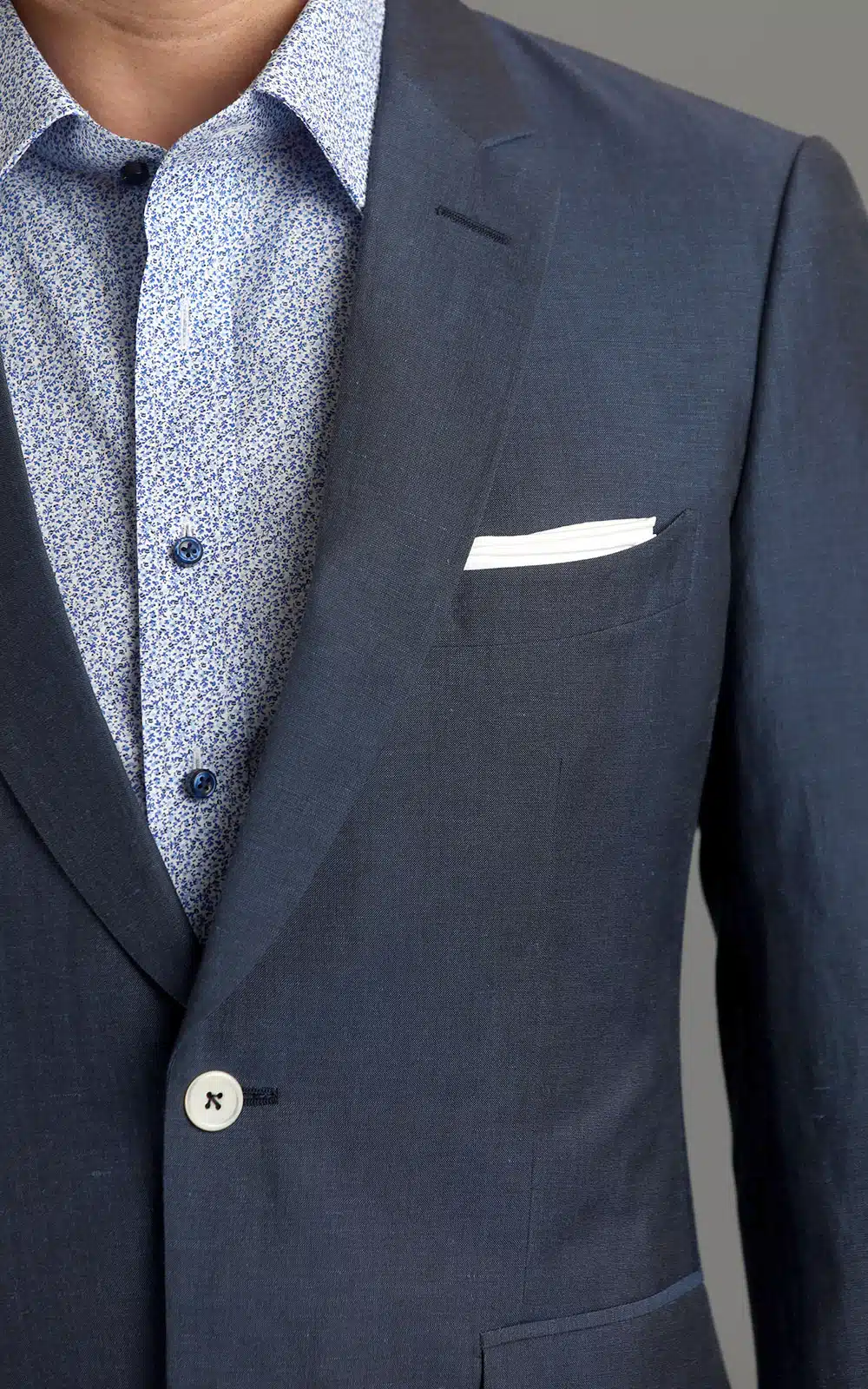 Medium Blue Wool Linen MTM Suit | Michael Andrews Bespoke, New York's ...