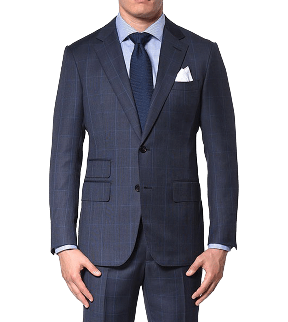 Marine Blue Windowpane Bespoke Suit | Michael Andrews Bespoke, New York ...