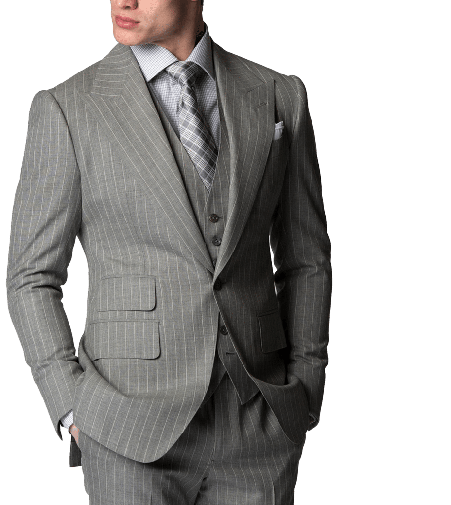 Michael Andrews Bespoke | Light Grey Pinstripe Bespoke Suit