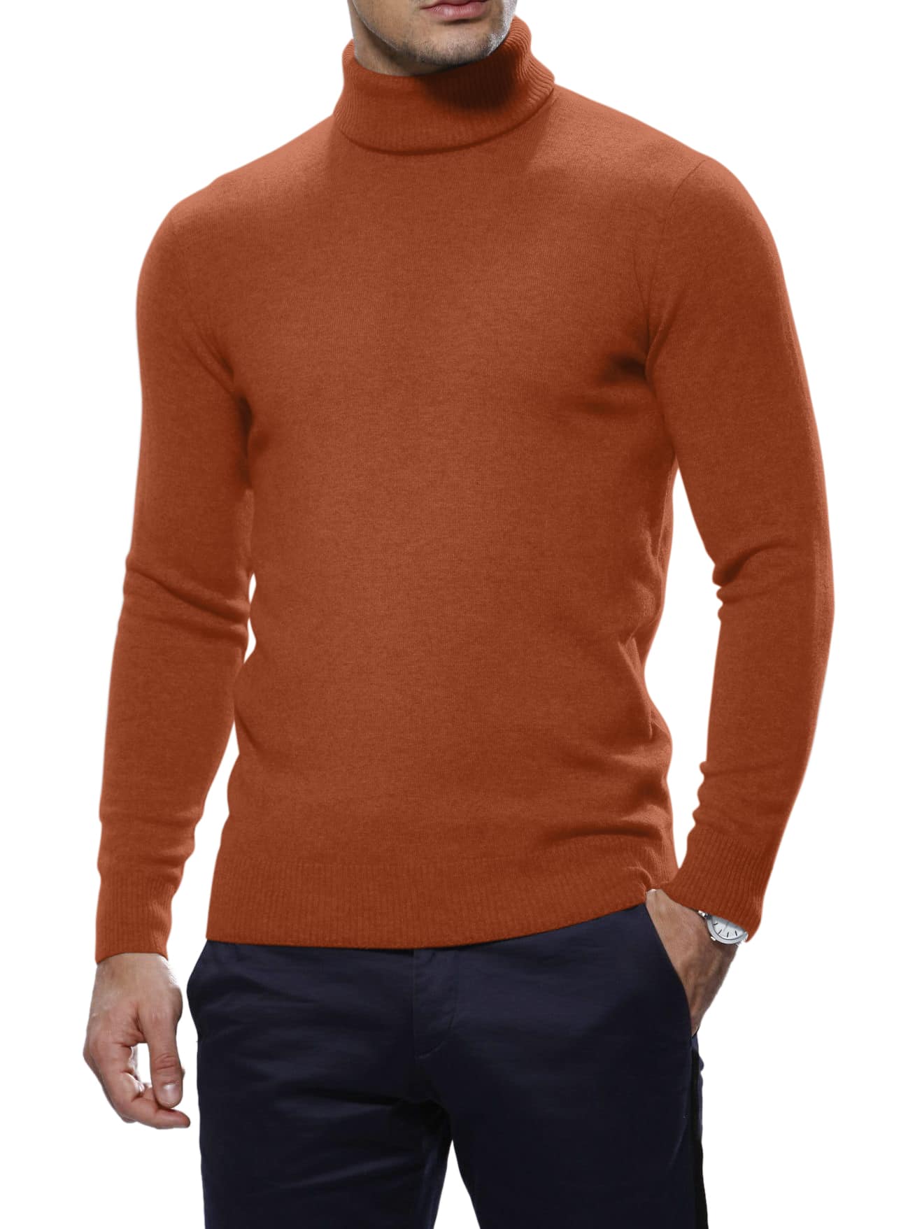 Michael Andrews Bespoke | Red Cashmere Turtle Neck Sweater