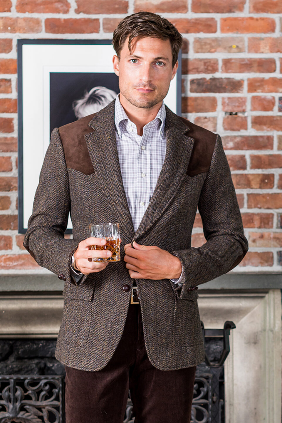 Michael Andrews Bespoke | Brown Herringbone Western Jacket