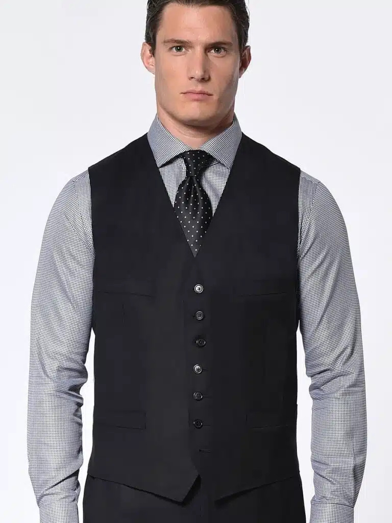 Michael Andrews Bespoke | Black Twill Classic 7-Button Vest