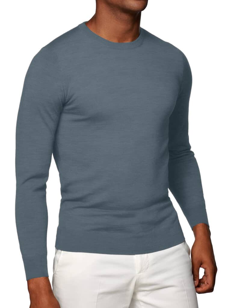 Michael Andrews Bespoke | Smoke Merino Crew Neck Sweater