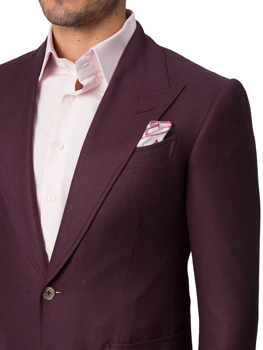 Michael Andrews Bespoke | Berry Wool-Silk Hopsack Sport Coat
