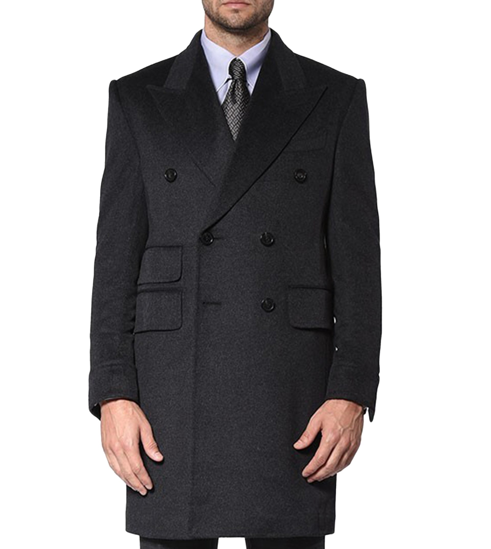 Charcoal DB Wool Cashmere Overcoat | Michael Andrews Bespoke, New York ...