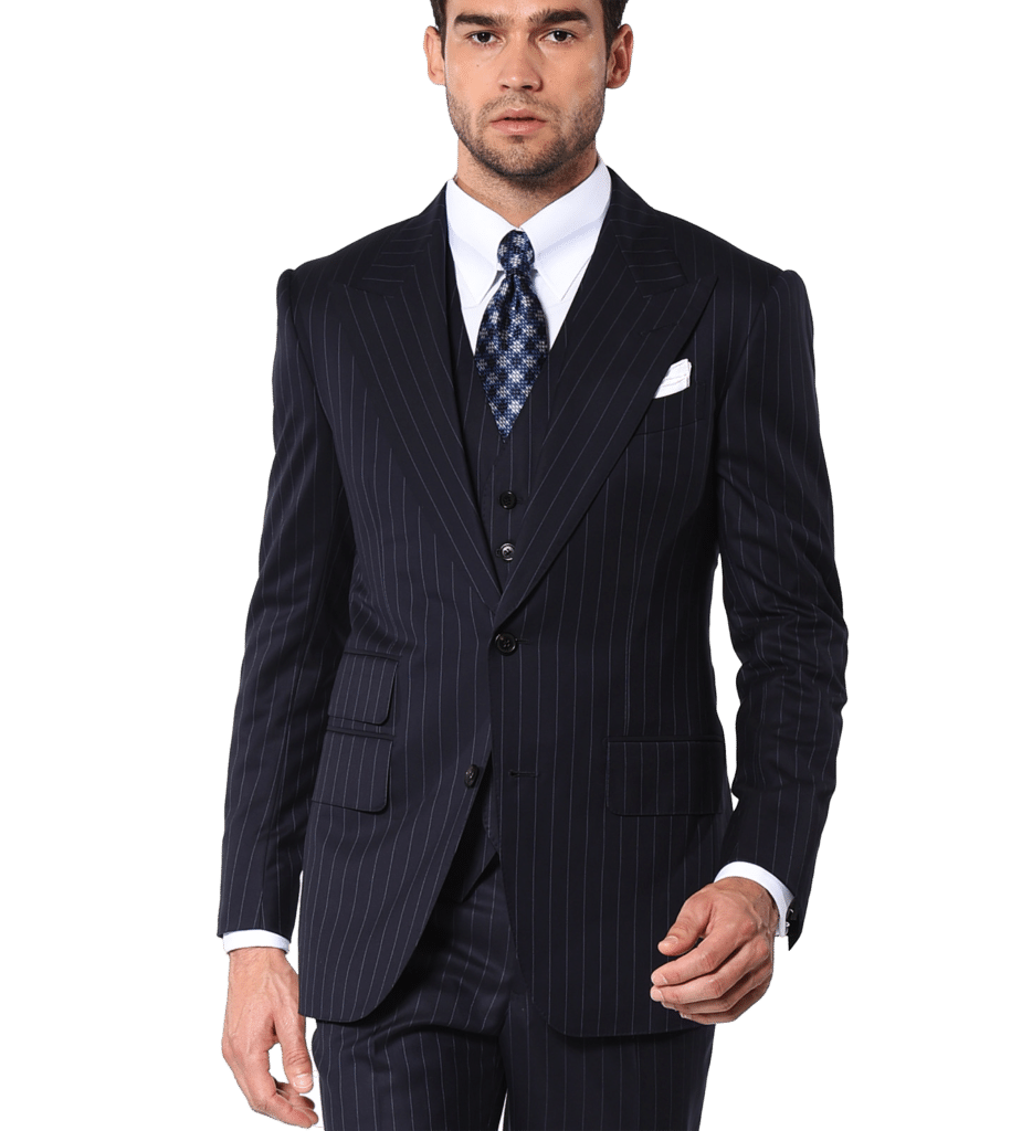 Navy Twill Stripe Bespoke Suit | Michael Andrews Bespoke, New York's ...