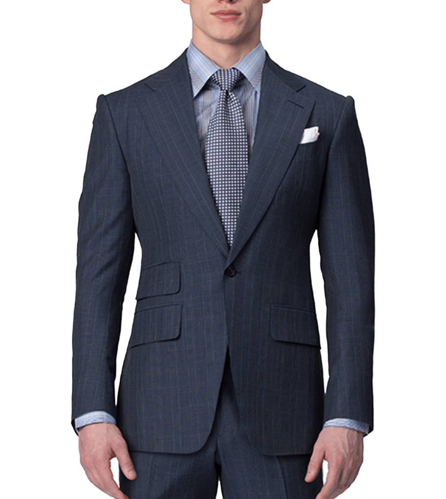 Blue Melange Glen Check Bespoke Suit | Michael Andrews Bespoke, New ...