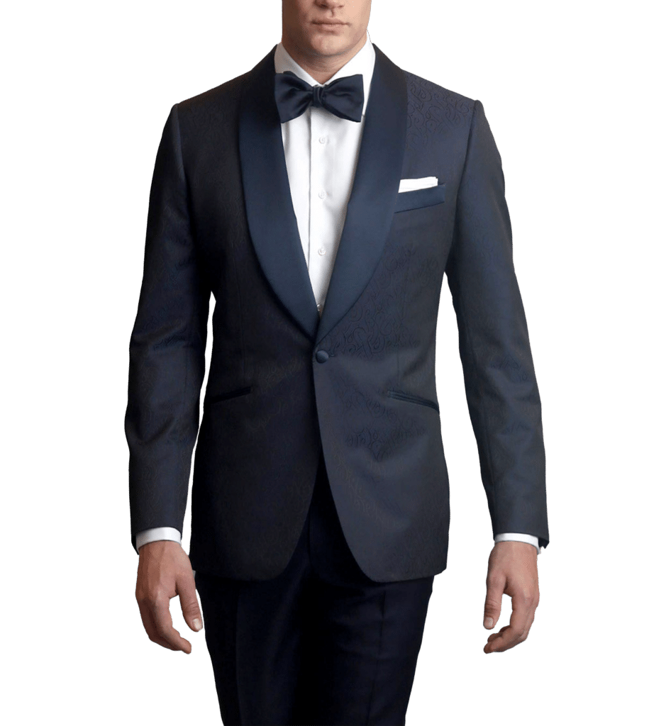 Michael Andrews Bespoke | Navy Blue Geo Pattern Dinner Jacket
