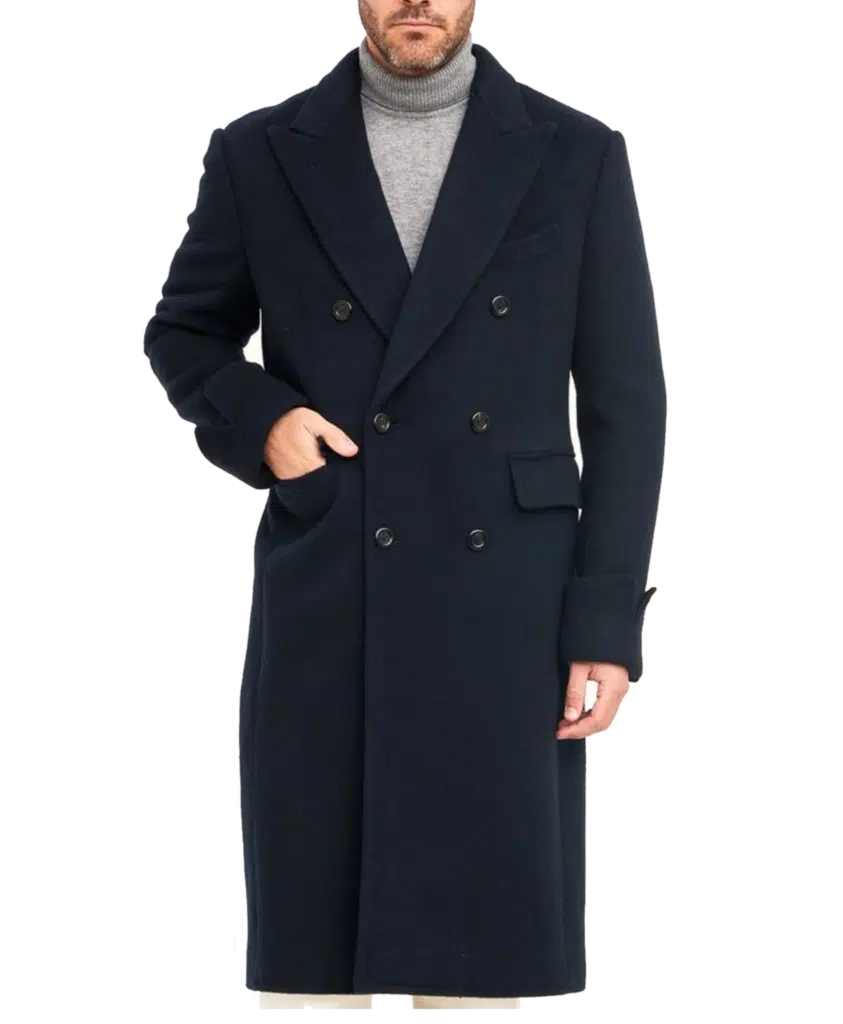 Michael Andrews Bespoke | Navy Wool-Cashmere DB Topcoat