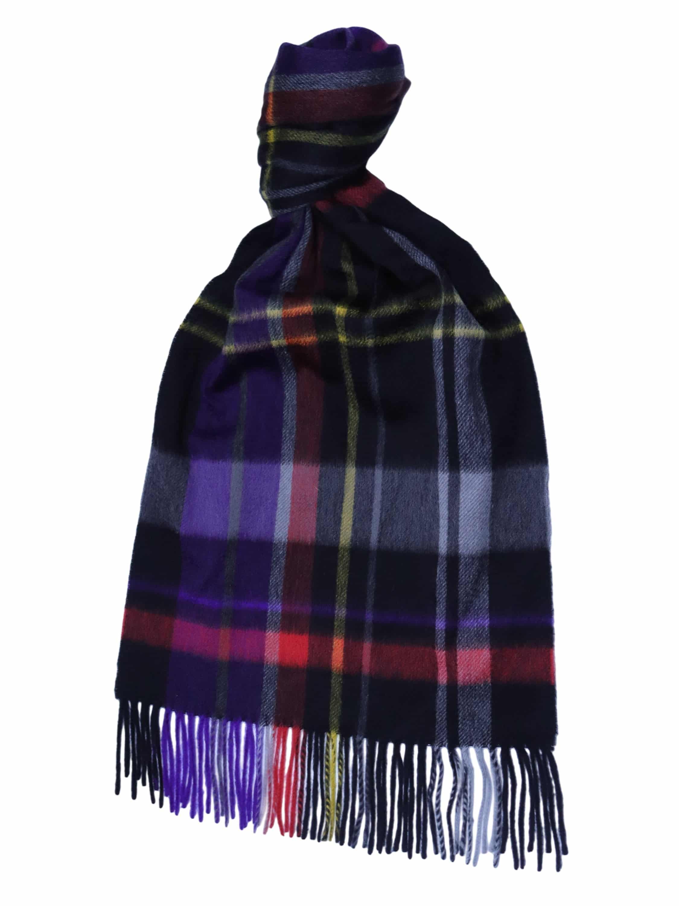 Michael Andrews Bespoke | Black-Multi Madras Wide Scarf