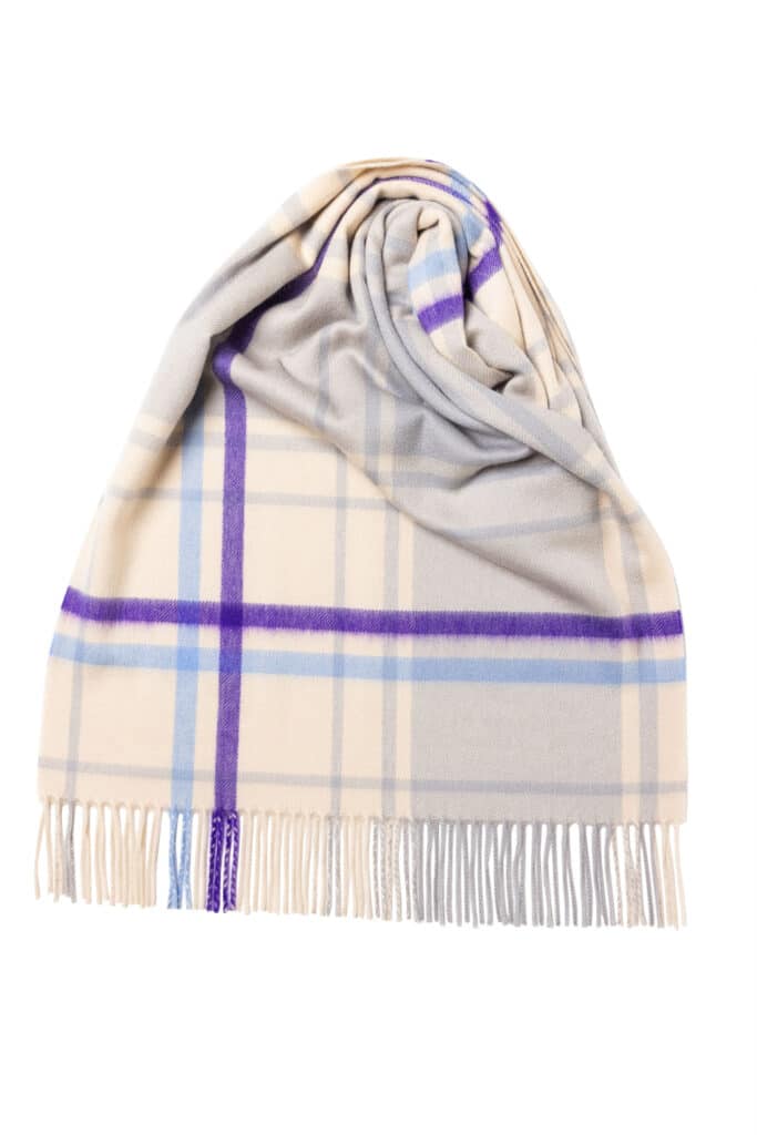 Michael Andrews Bespoke | Beige-Grey Block Check Scarf