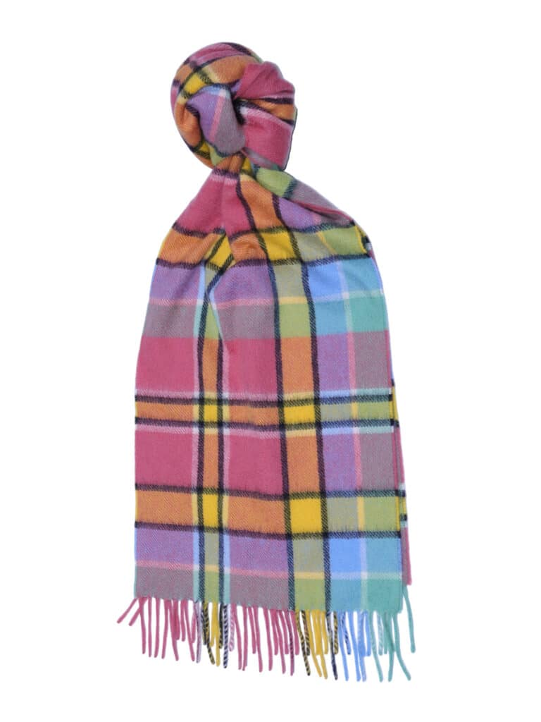 Multi-Coloured Plaid Cashmere Scarf | Michael Andrews Bespoke, New York ...