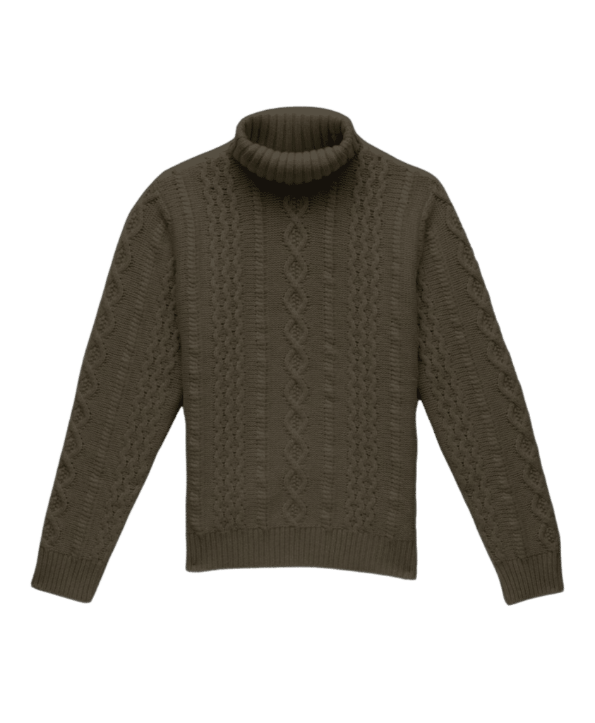 Michael Andrews Bespoke | Olive Drab Fisherman's Turtleneck