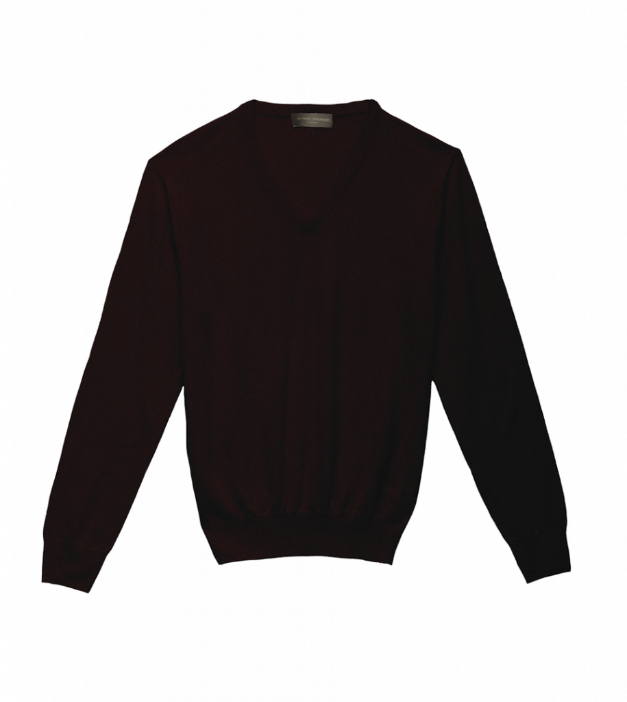 Merlot Merino Wool V Neck | Michael Andrews Bespoke, New York's Most ...
